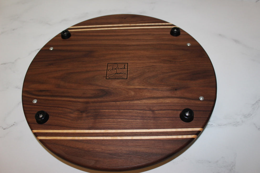 Walnut Small Round Serving Tray – derekjameswoodworking